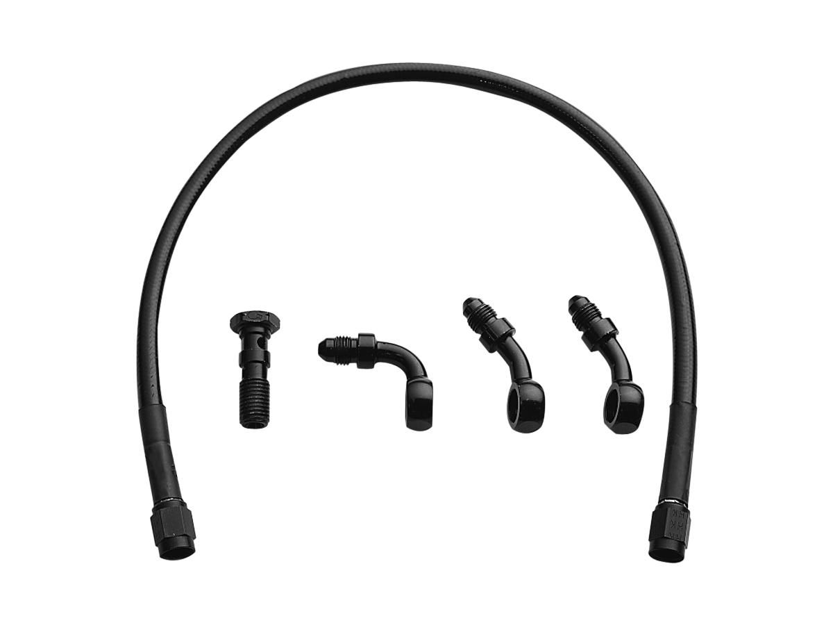 Custom Chrome Europe | Ebony Black Stainless Steel Universal Brake Line ...