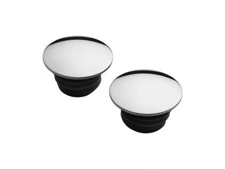 Custom Chrome Europe | Domed Low Profile Stainless Steel Gas Cap Set Chrome