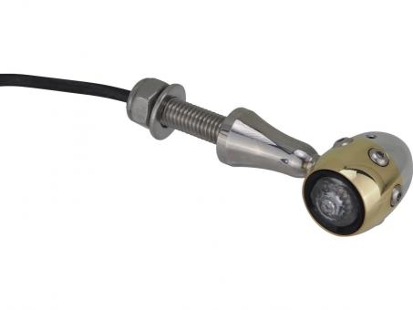 Custom Chrome Europe | Retro LED Turn Signal V2A Polished stem Brass ...