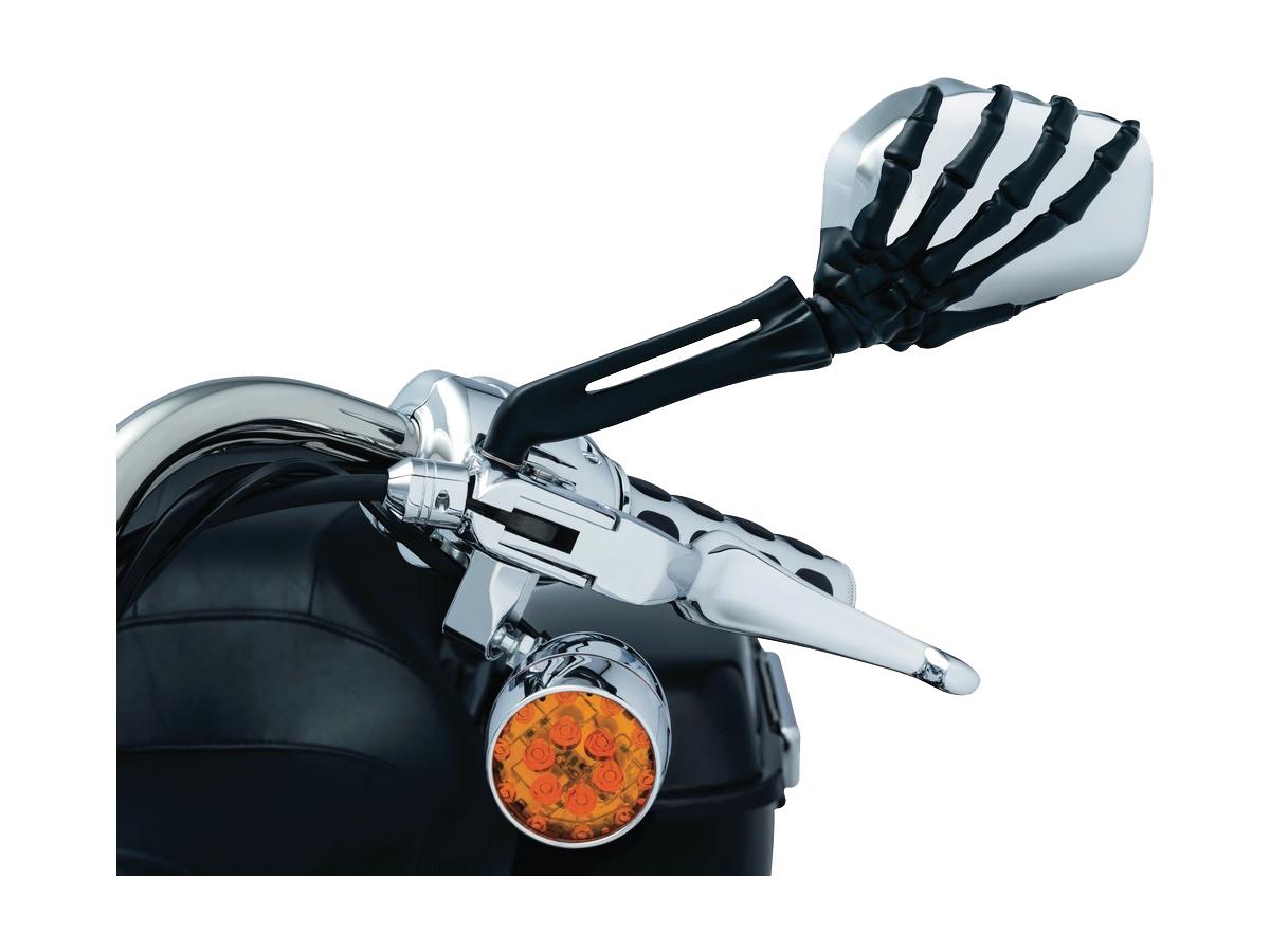Custom Chrome Europe | Skeleton Hand Mirror Black Stem, Chrome Head ...