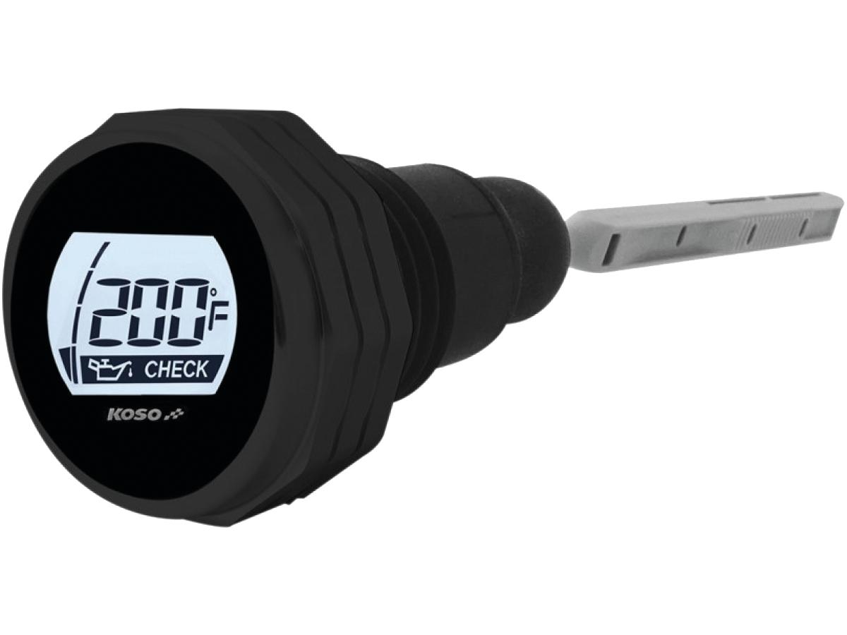 Custom Chrome Europe | Temperature LCD Oil Dipstick Black