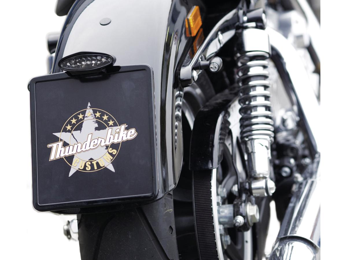 Custom Chrome Europe | Mid-Mount License Plate Base Plate Adapter Black
